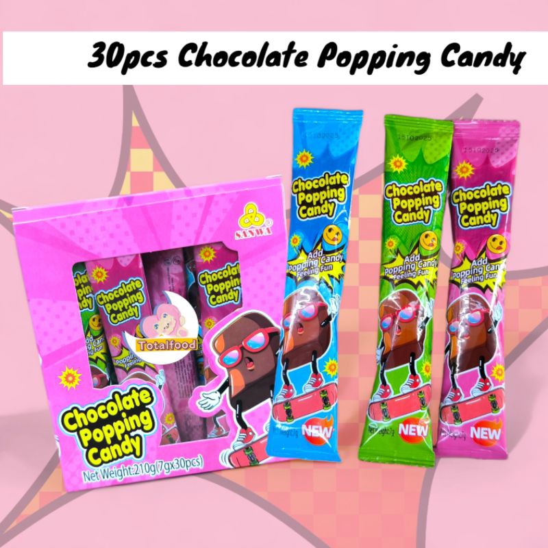 30pcs x 7g Sanwa Chocolate Popping Candy added feeling fun (halal ...