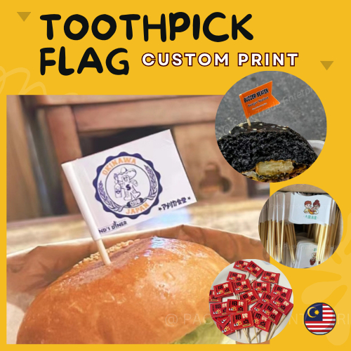 [ 50/100/200 PCS ] Custom Print Toothpick Flag/ Flag Stick Sticker ...