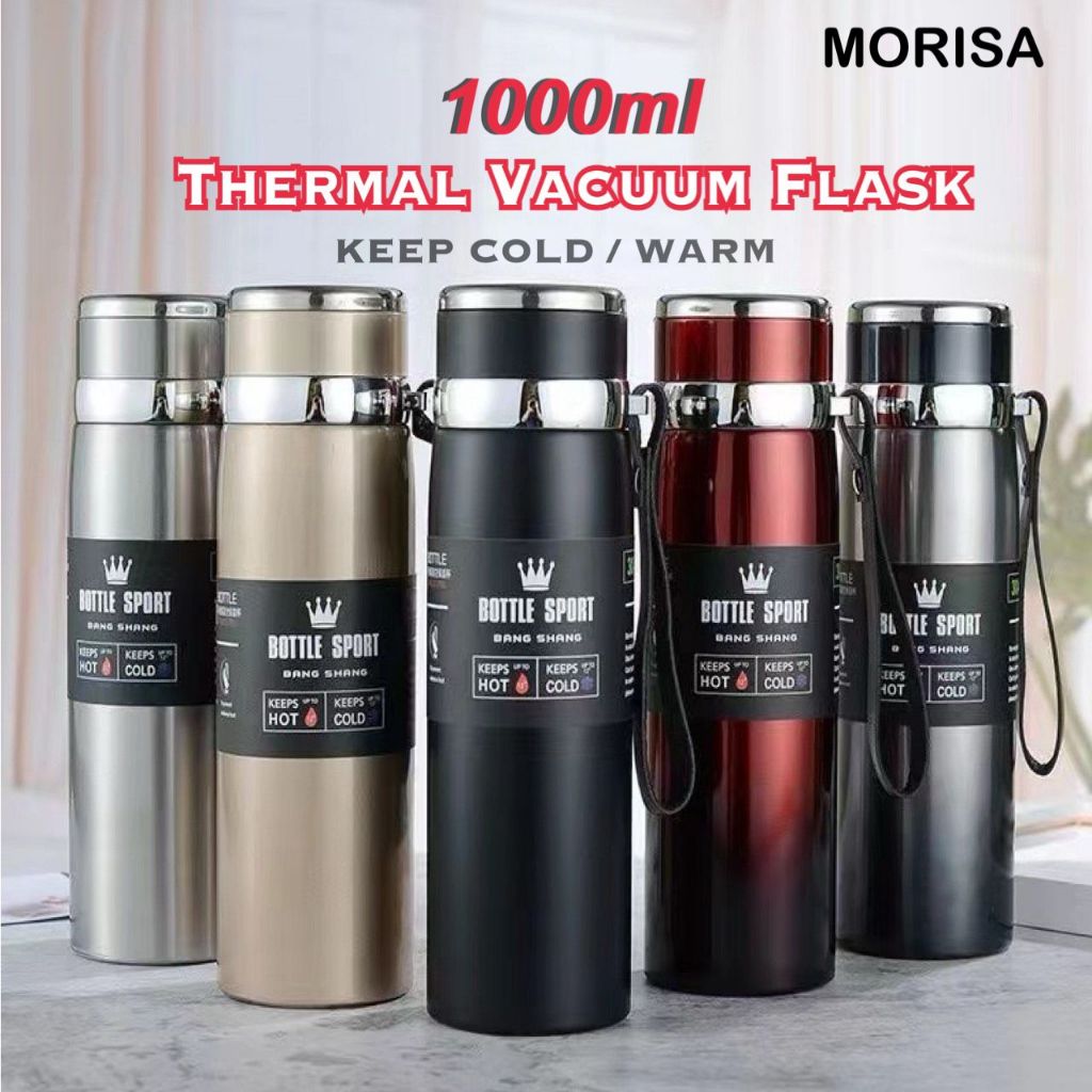 1000ml Thermos Vacuum Flask Water Bottle SUS316 Stainless Steel Thermal Bottol Air Tahan Panas ...