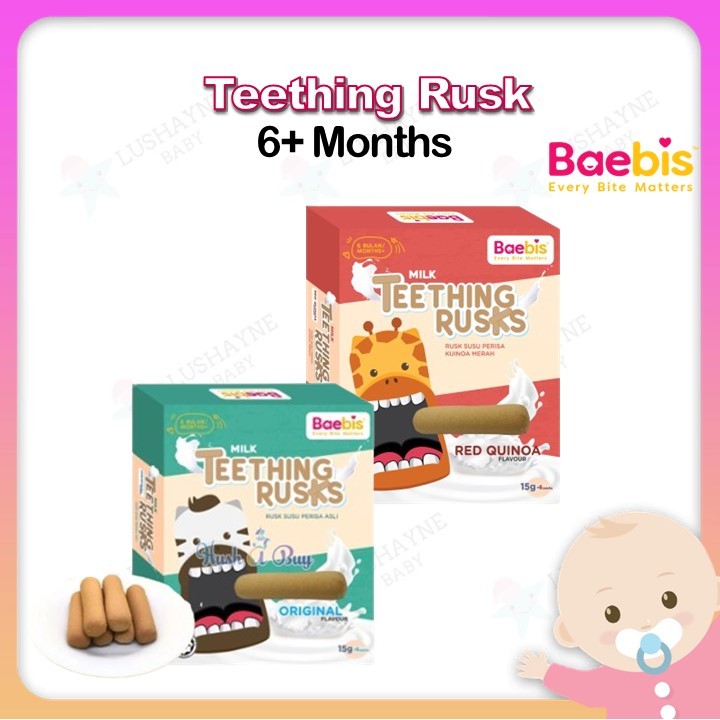 BABY FOOD BAEBIS Teething Rusks 90g 6 months + [HALAL] Rusk Susu ...