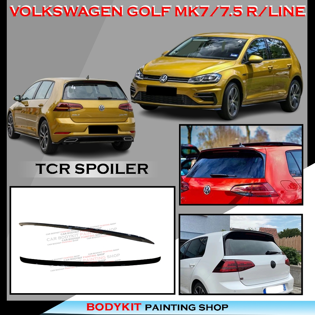 VOLKSWAGEN GOLF MK7 MK7.5 R/RLINE TCR STYLE REAR ROOF SPOILER LIP WITH ...