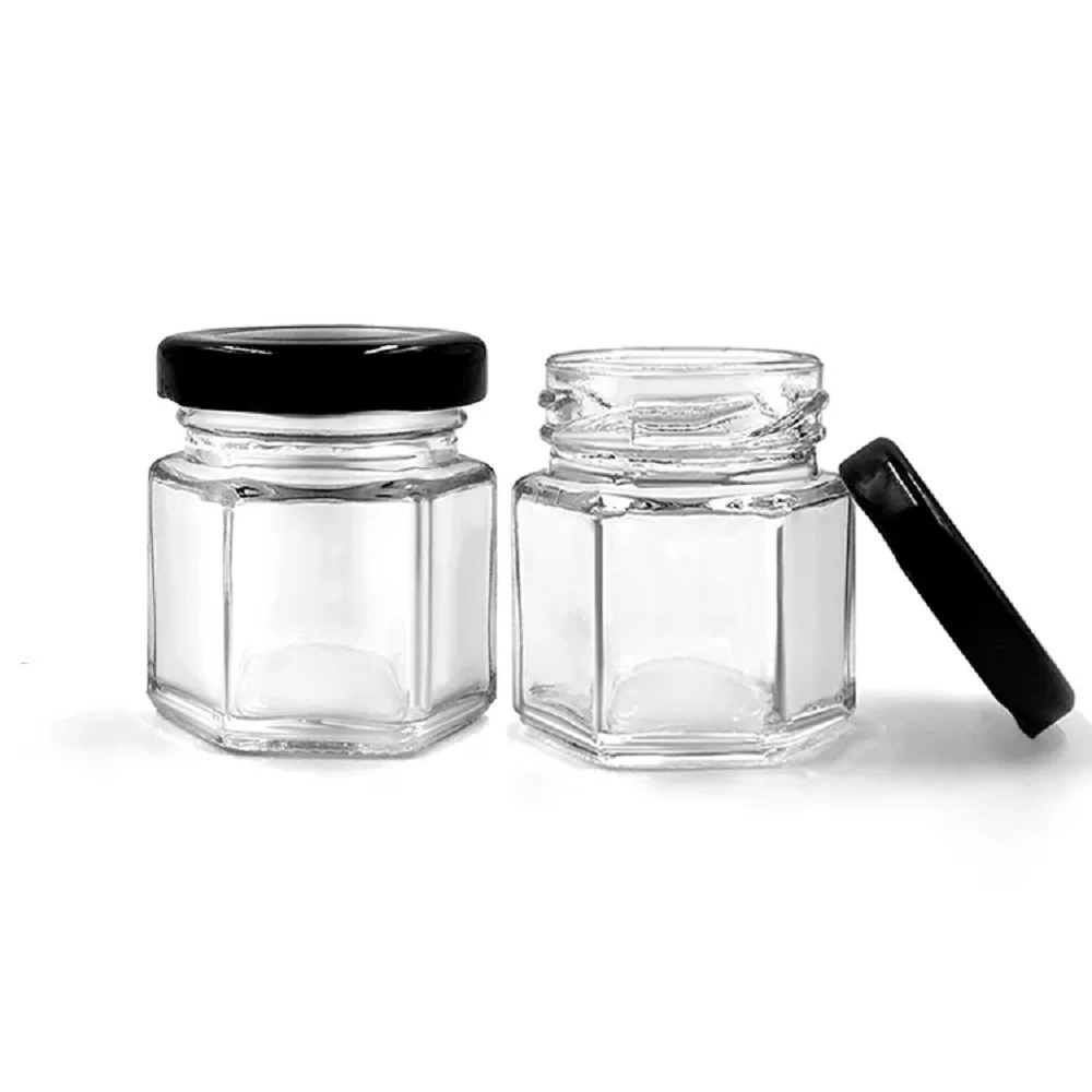 40ml Hexagon Glass Jar Mini Bottle Wedding Door Botol Kaca Hadiah ...