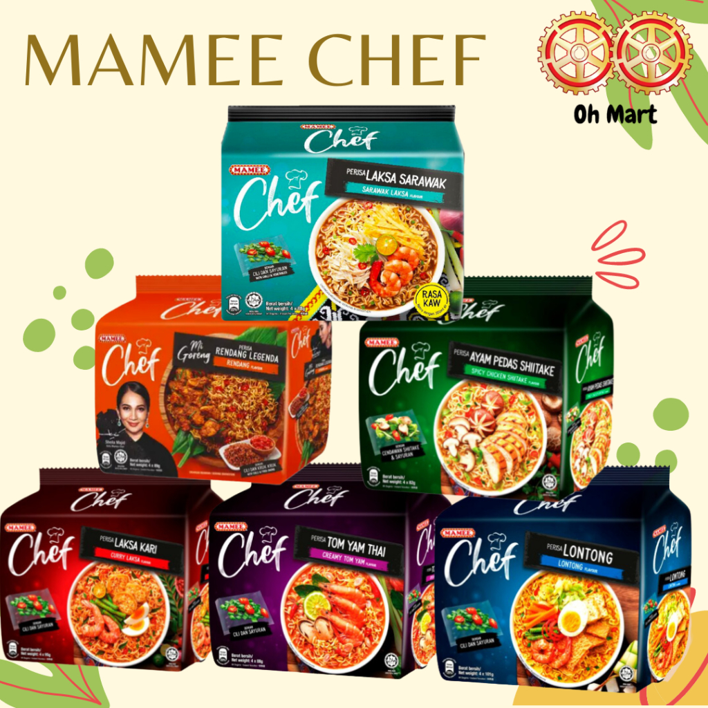 Mamee Chef Instant Noodles Curry Laksa/ Tomyam/ Spicy Chicken Shitake ...