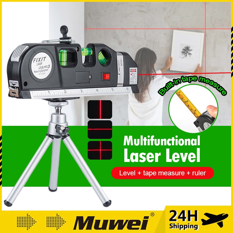 Multipurpose Laser Level Horizon Vertical Measure 8FT 4 in 1 High ...