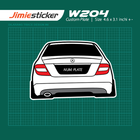 Sticker Kereta Mercedes W204, Sticker Belakang, Custom Sticker, Car ...