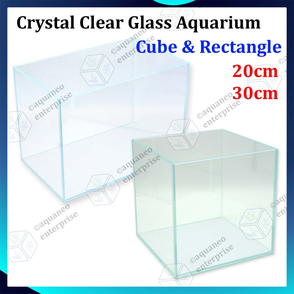 Crystal Clear Glass Aquarium Tank Fish Tank Rectangle 30cm Cube 20cm ...