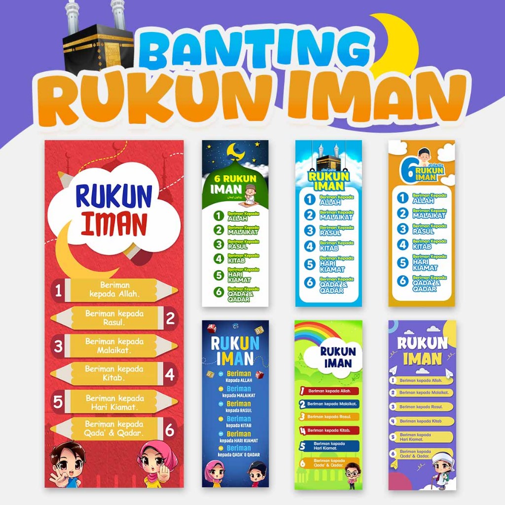 Banting RUKUN IMAN & RUKUN ISLAM - Attractive Design | Shopee Singapore