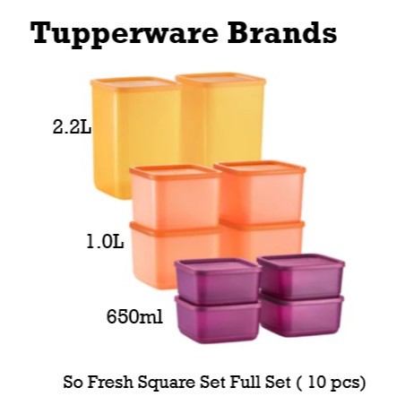 Tupperware So Fresh Square Essential Set (Half Set ) OR ( Full Set ...