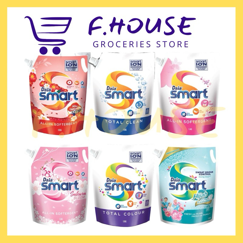 Daia Smart Concentrated Liquid Detergent Refill (1.5/1.7kg) | Shopee ...