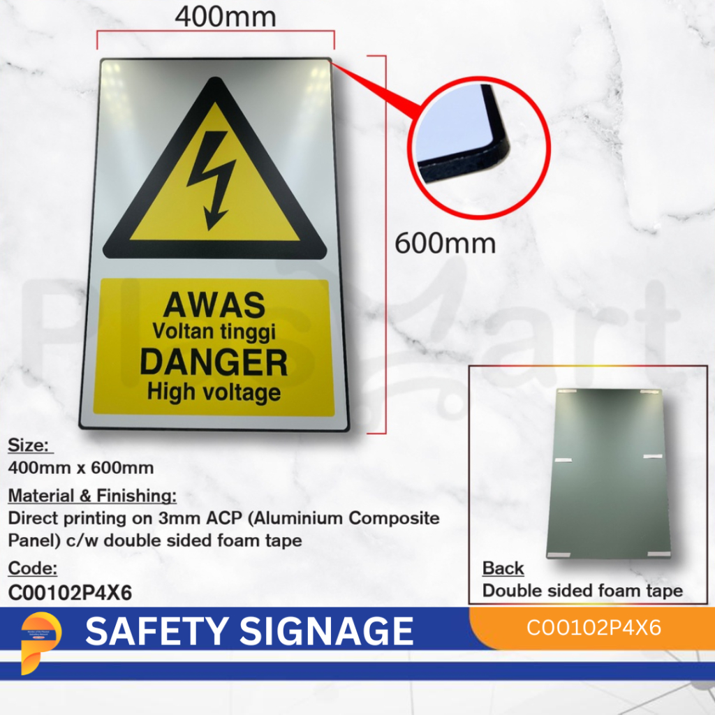 Safety Signage - Awas Voltan Tinggi . Danger High Voltage | Shopee ...