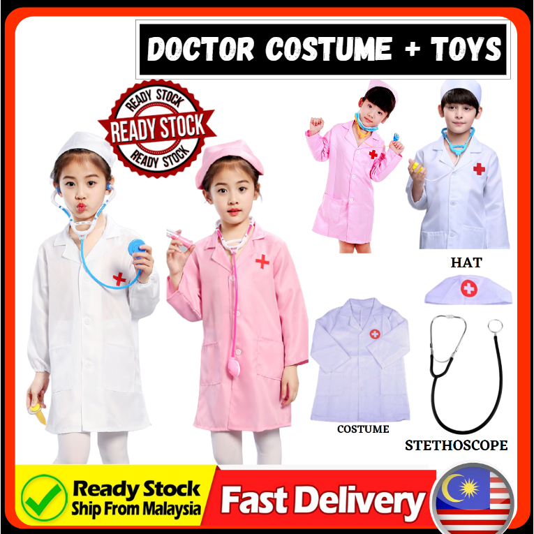 Baju Doktor Doctor Costume Kids Toys Doctor Stethoscope Toys Cosplay ...