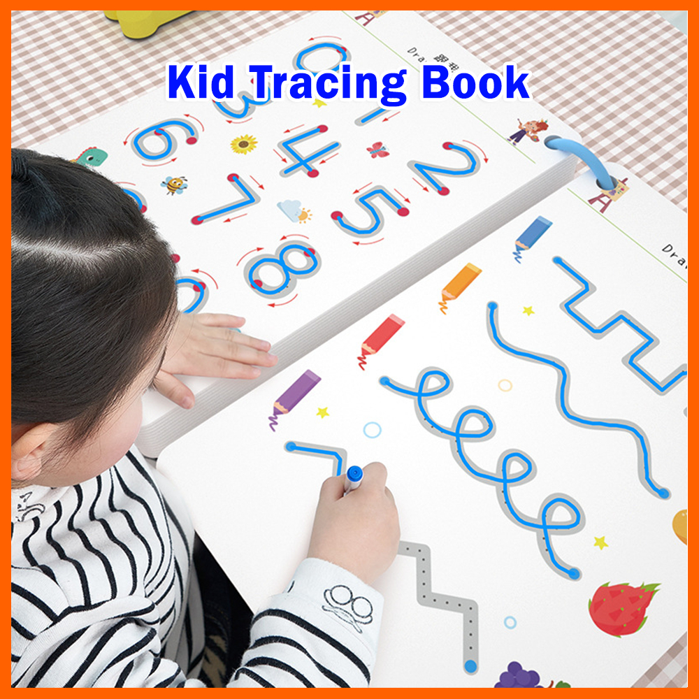 136 Pages Magic Tracing Book for Kids Pre-school Writing Books Reusable ...