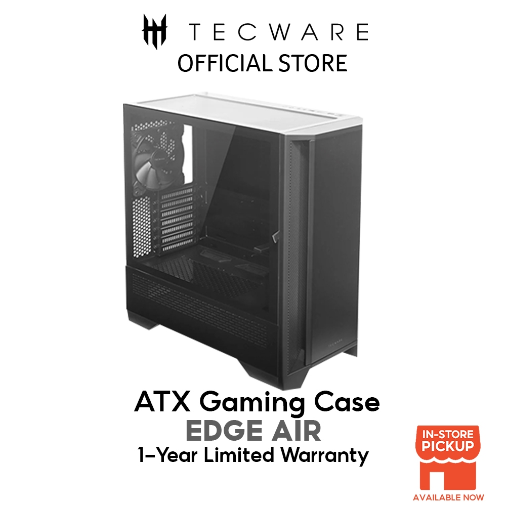TECWARE EDGE AIR TG ATX GAMING CASE / CASING - (BLACK) | Shopee Singapore