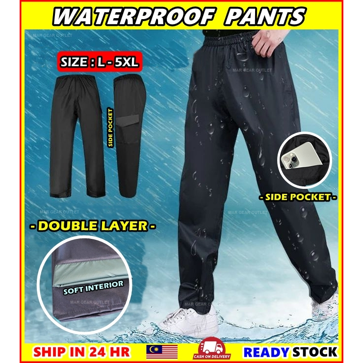 SELUAR HUJAN RAIN PANTS DOUBLE THICK LAYERS WATERPROOF HIGH GRADE ...