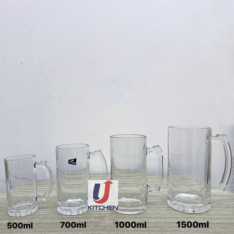 Super Transparent Big Glass Mug Cup 480ml 700ml 1000ml / Big Glass Beer ...