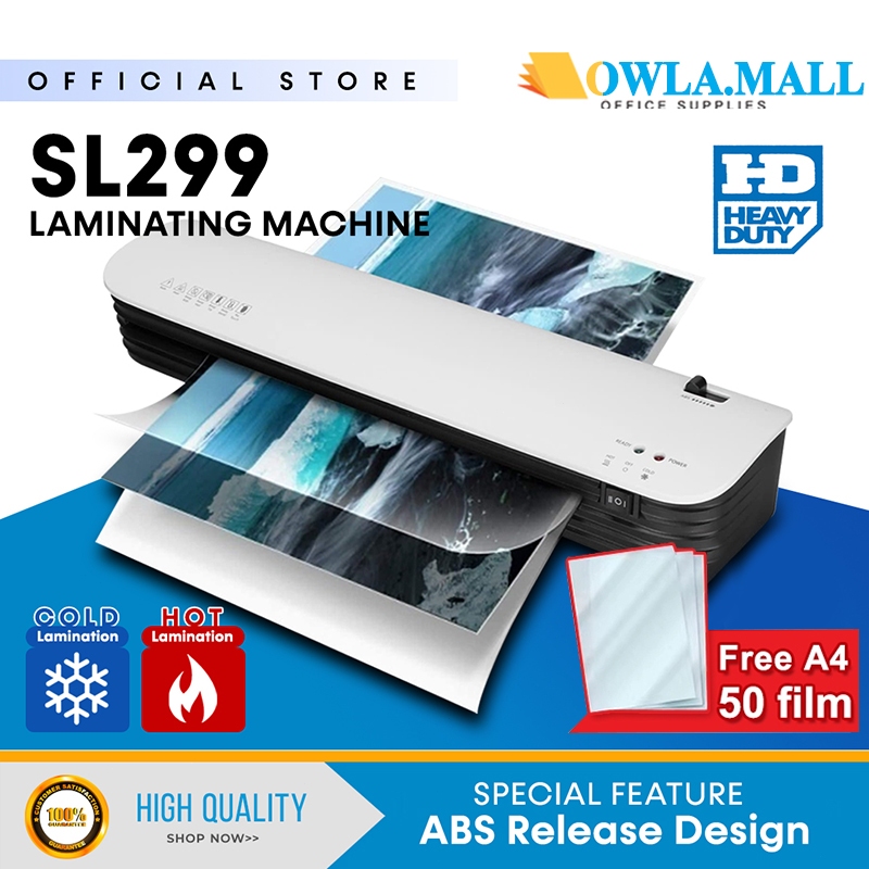 SL299 Hot & Cold Laminator Office A4 Laminate Machine A4 Photo Document Mesin Laminated ...