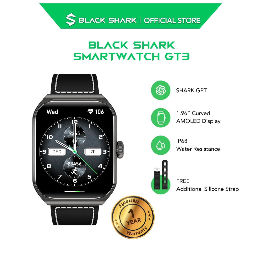 Black Shark GT3 Smartwatch | 1.96" Curved AMOLED Screen | IP68 ...
