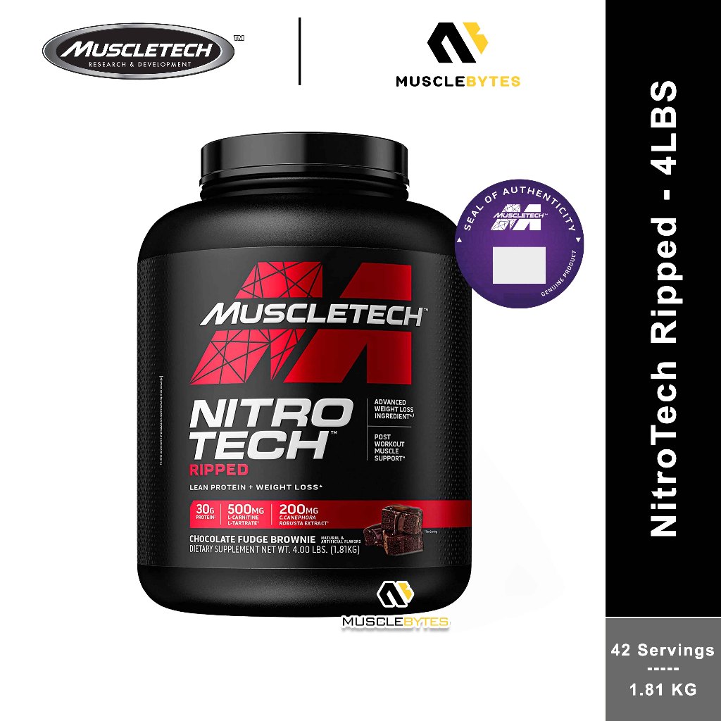 MuscleTech - Nitro Tech Ripped [4LBS / 1.81KG] NitroTech Ripped [Whey ...