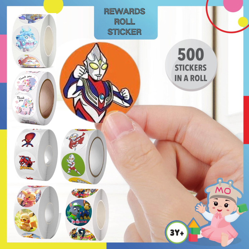 500pcs Cute Reward Stickers Roll with Word Motivational Stickers for ...