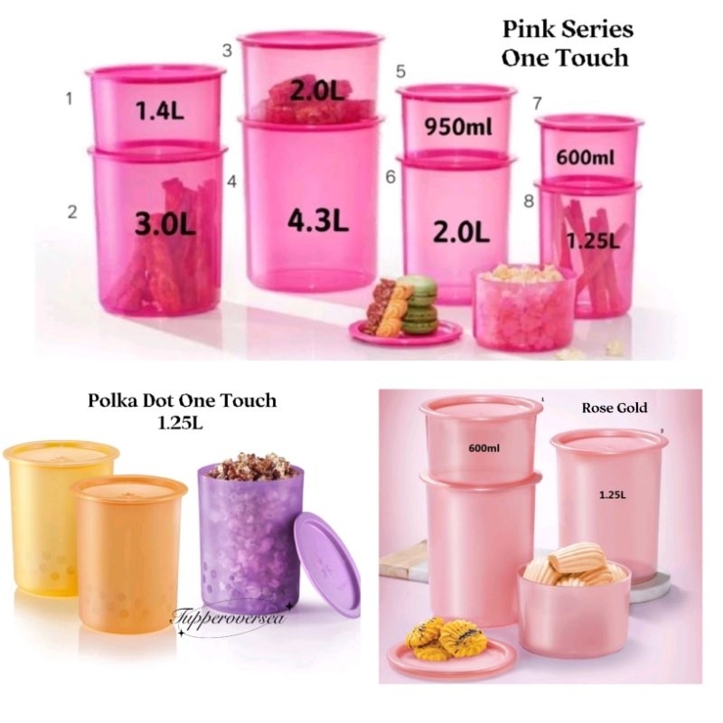 Tupperware One Touch Topper / Canister - 5.5L / 4.3L / 3L / 2L / 1.4L ...