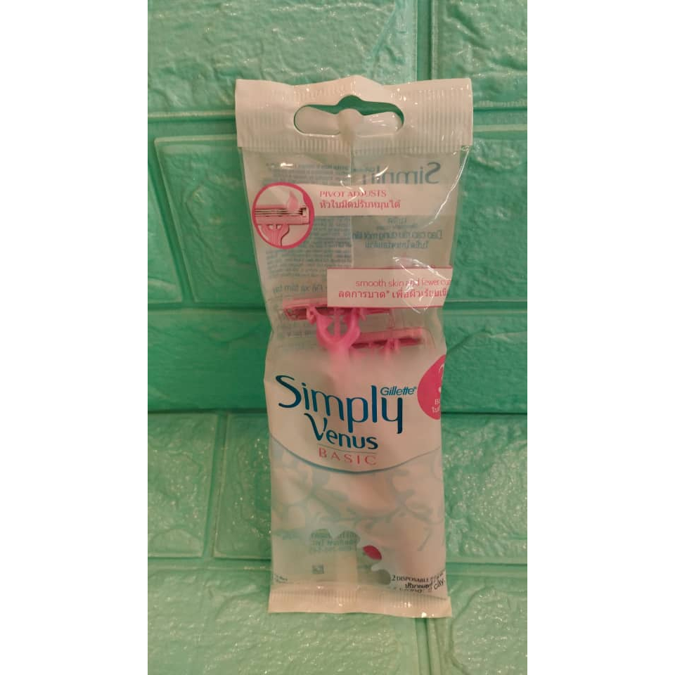GILLETTE Simple Venus Basic Disposable Razor (2 pcs) | Shopee Singapore