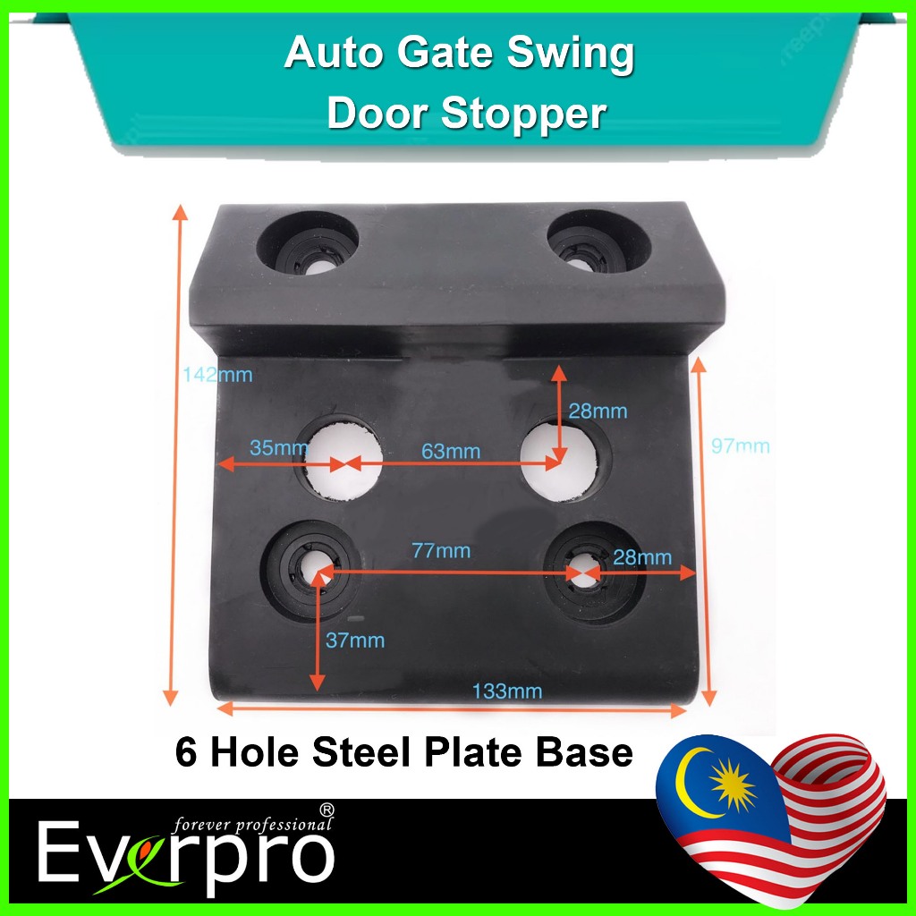 Auto Gate Steel BaseAuto Gate Steel Plate Base Black Rubber Stopper for ...
