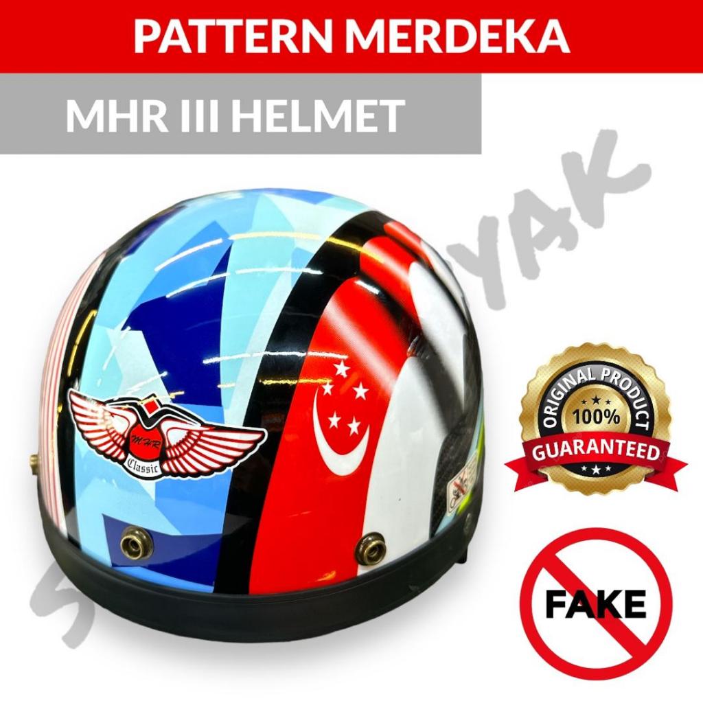 NEW ARRIVED !! MHR 3 HELMET HALF CUT MERDEKA MOTORCYCLE HELMET STENG ...