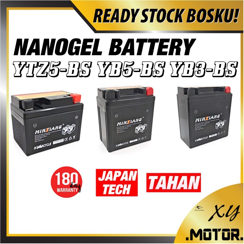 DRY BATTERY BATERI GEL BATTERY 12V BATTERY YB3L YB5L YTZ5S Y15ZR LC135 ...