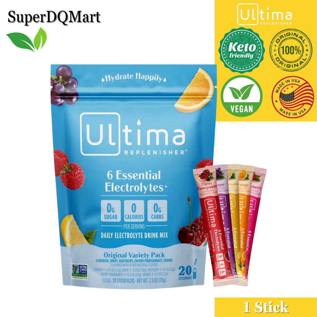 Ultima Replenish Hydration Electrolyte 1 Sachet - Vegan | Zero Sugar ...