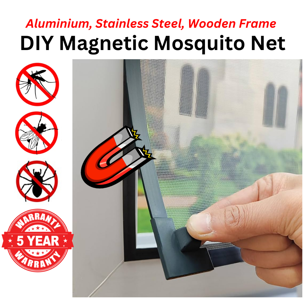In Full Set Magnetic Mosquito Net Window DIY Insect Screen Anti Flying Jaring Nyamuk Tingkap ...