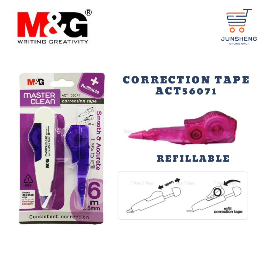 M&G Refillable Correctioan Tape 6m x 5mm (ACT 56071) / Refill ( 56072 ...