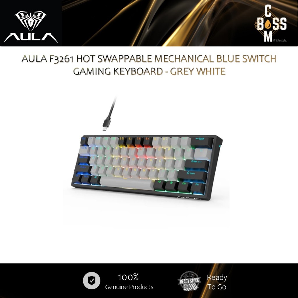 AULA F3261 HOT SWAPPABLE MECHANICAL BLUE SWITCH GAMING KEYBOARD ...