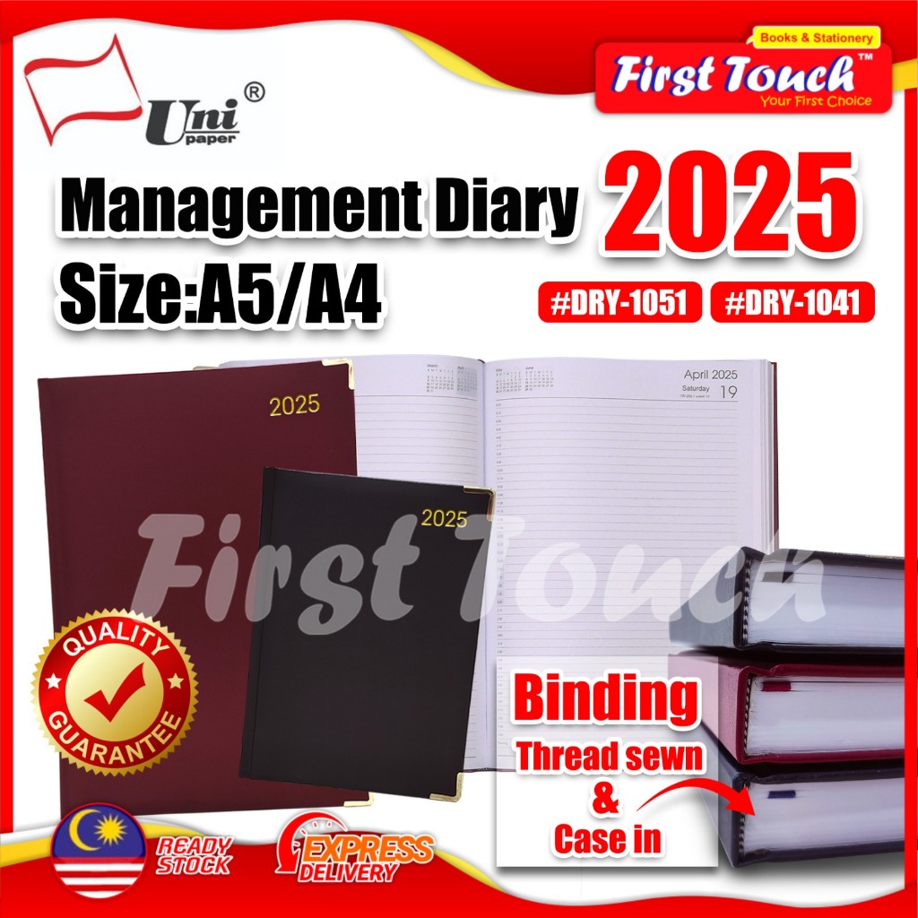 DIARY 2025 Management A5 A4 Daily Planner with Hard Cover Notebook ...