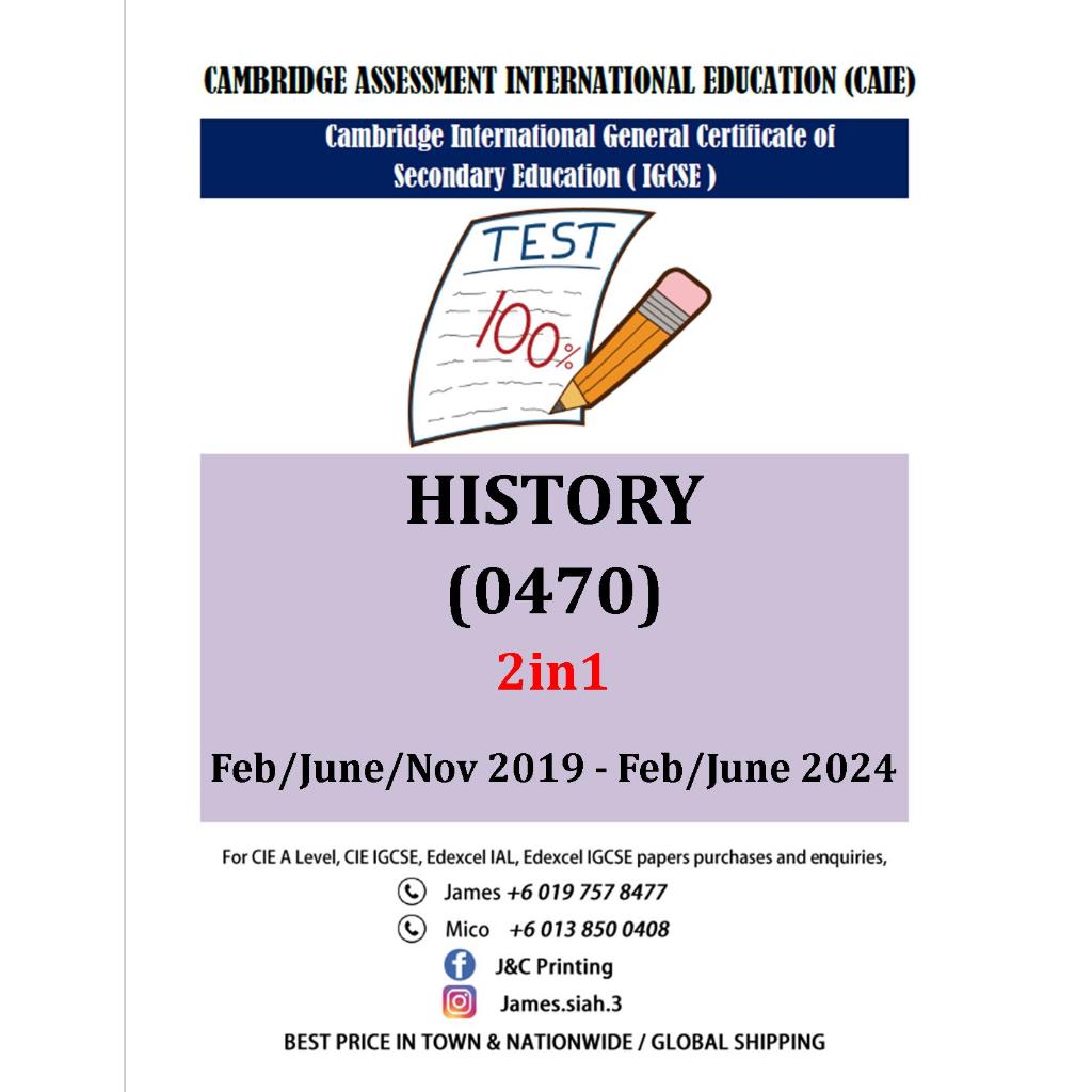 Cambridge Igcse Past Year Papers History 0470 PAPER 1,2,4 ( 2in1 ...