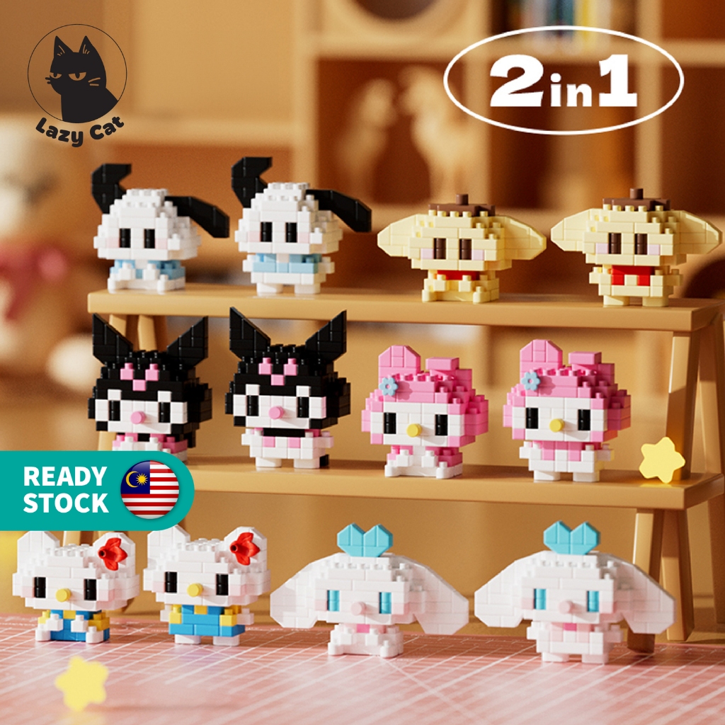 Mini Cute Cartoon Nano Bricks Building Block Kuromi Sanrio Chiikawa ...