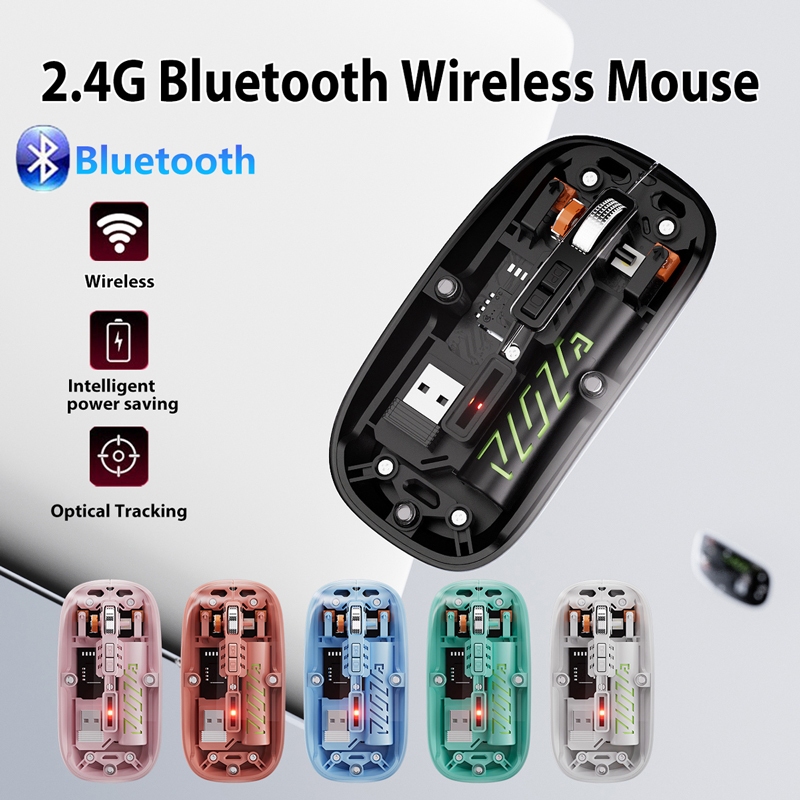 Magnetic Transparent Wireless Mouse Bluetooth 2.4G Receiver Optical ...