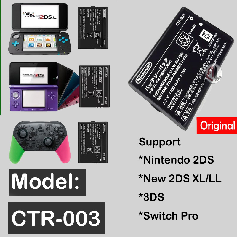 Battery Nintendo 2DS/New 2DS XL/LL/3DS/Switch Pro Model Controller: CTR ...