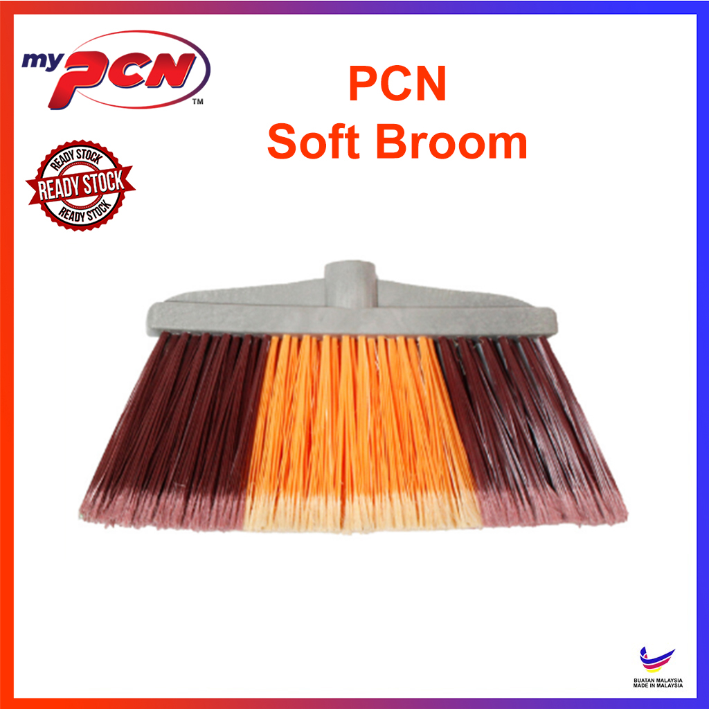 PCN Plastic Head Flagged Bristles Broom ( 开纤原子扫头 )/ Penyapu Bulu ...
