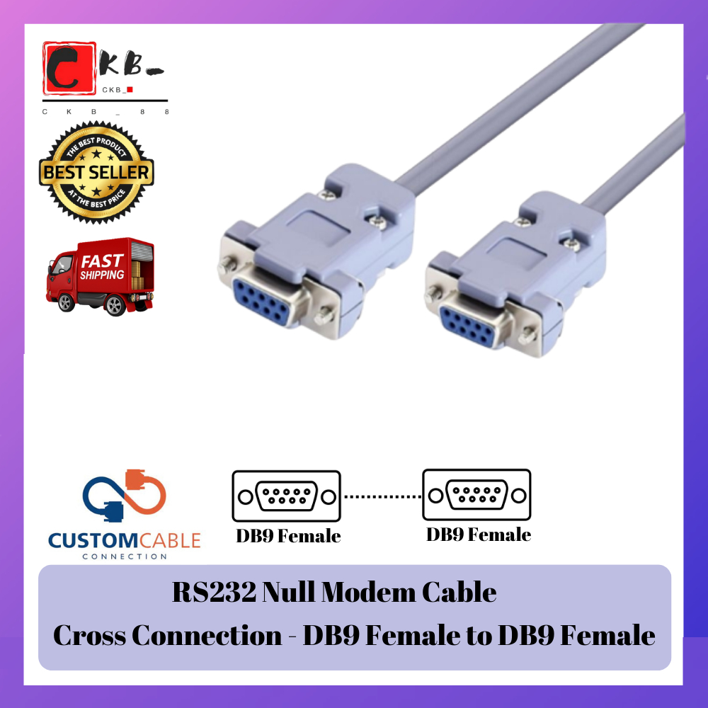 Customize Serial Cable RS232 Cross Null Modem Full Connection -DB9 ...