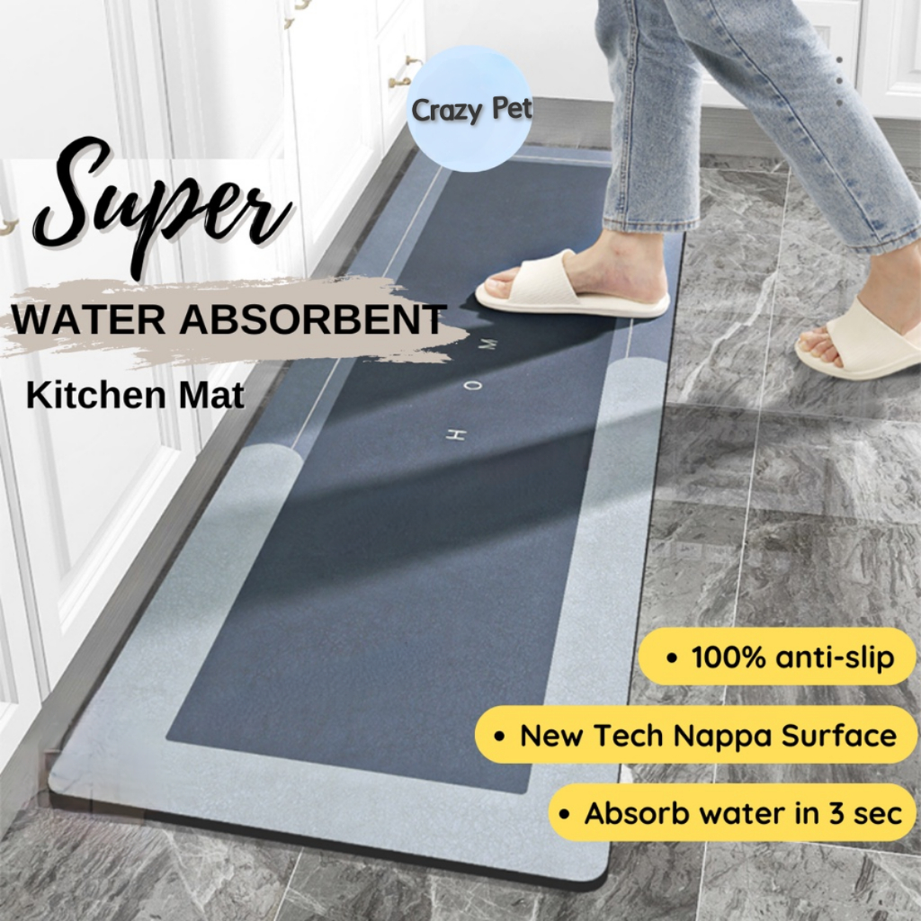 Super Absorbent Diatom Mud Pad Kitchen Floor Mat Bath Pad Anti-Slip ...