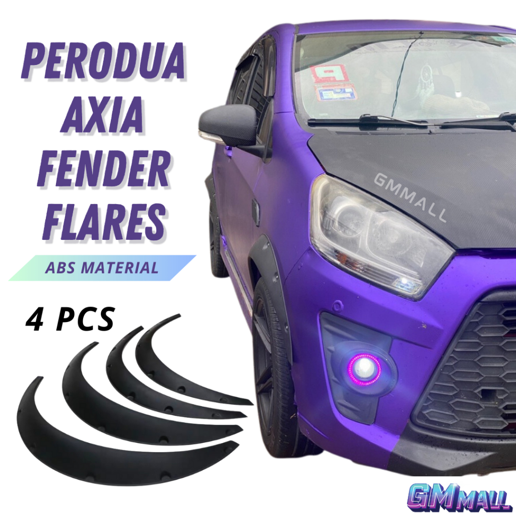 PERODUA AXIA Tyre Fender Flares Car Wheel Tire Arch Arches Cover Tayar ...