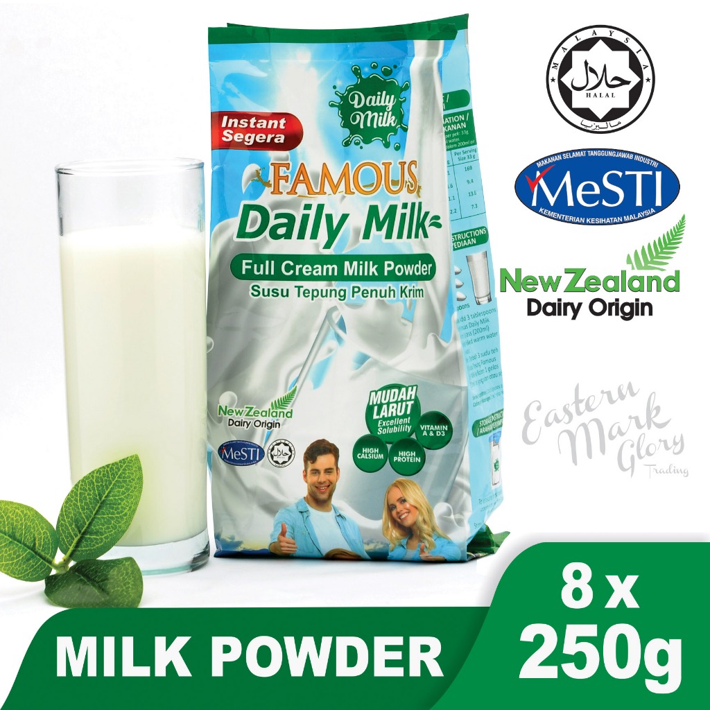 Famous Daily Milk Softpack 8 x 250g (2 KG) (Instant Full Cream Milk ...