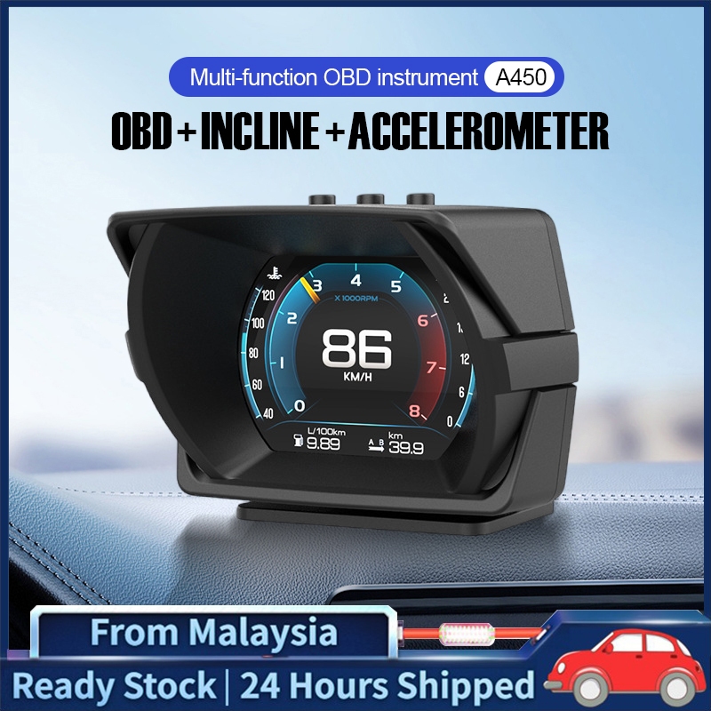 A450 CBW P6 HUD GPS OBD RPM turbo boost Smart OBD gauge OBD2 Meter Digital Scanner Water Temp ...