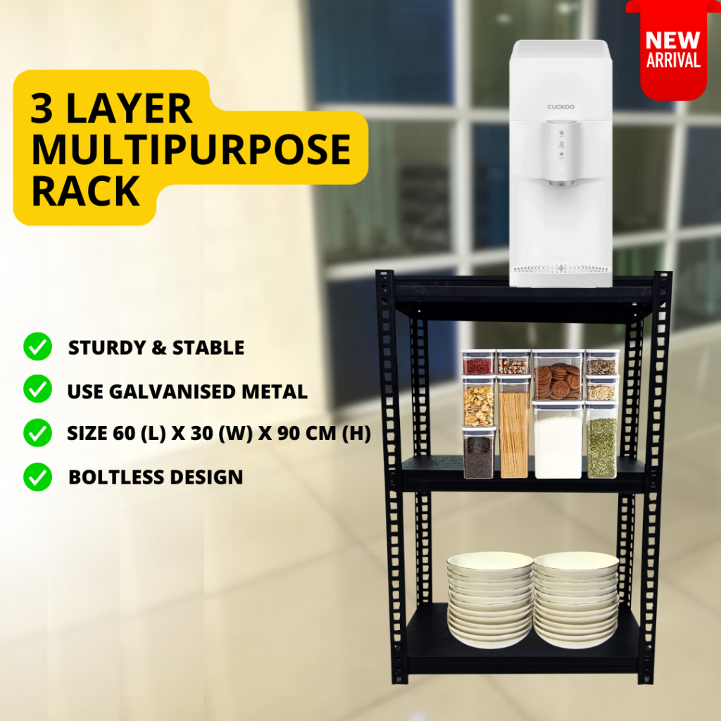 BAHAGIA PERABOT 3 Layer Multipurpose Rack (Boltless) | Shopee Singapore