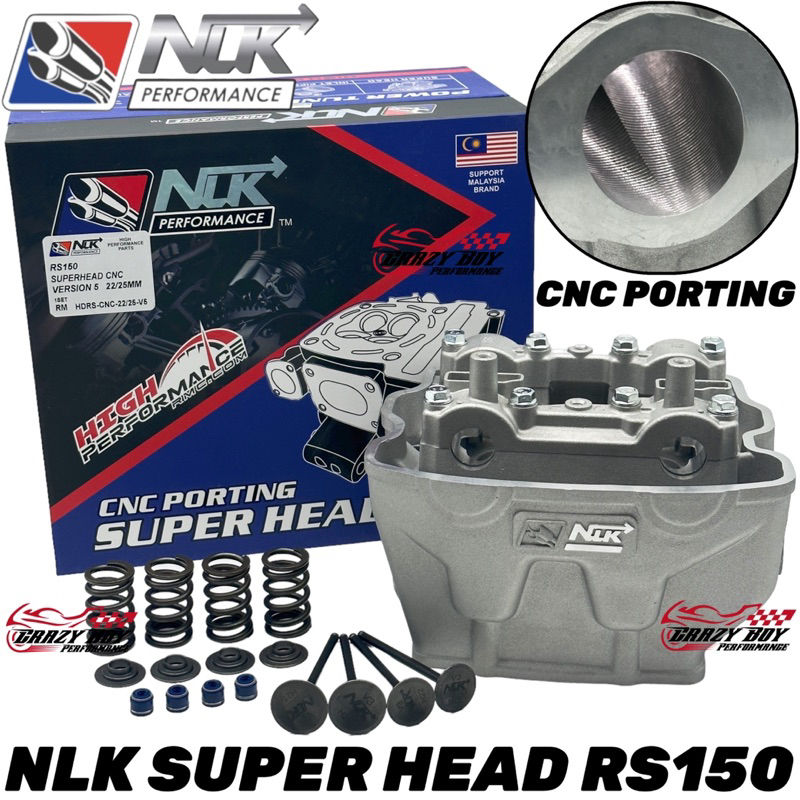 NLK PERFORMANCE RACING SUPERHEAD CNC PORTING V5 20/23 22/25 RS150 RSX150 SIAP SCREW SIAP ...