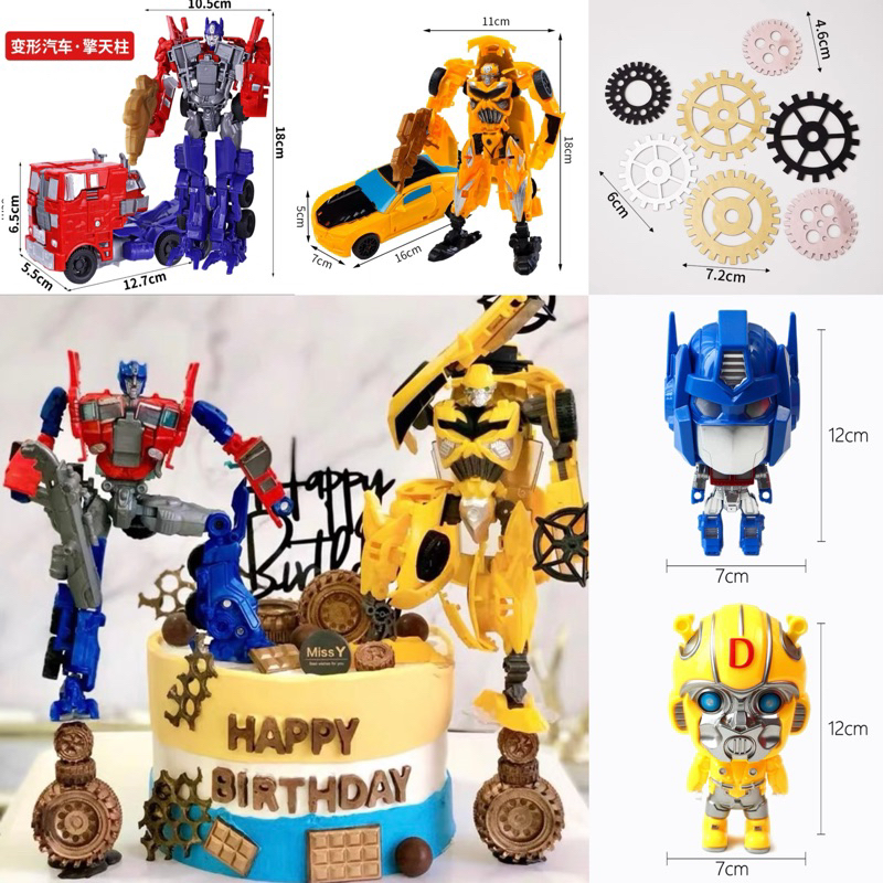 Transformer Car Theme Birthday Cake Topper Decorations / 变形金刚 汽车人 ...