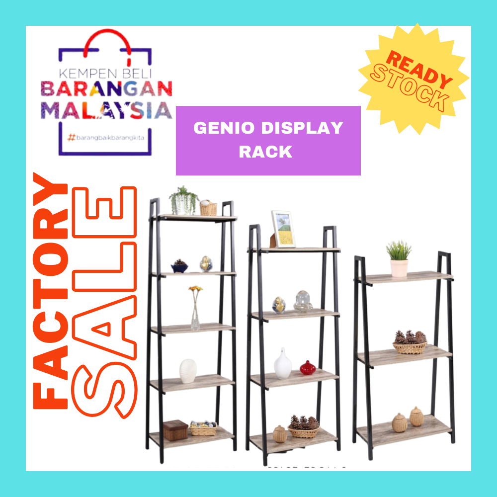 Genio Display Rack 5/4/3 tier Modern Wood Home Office Metal shelf ...