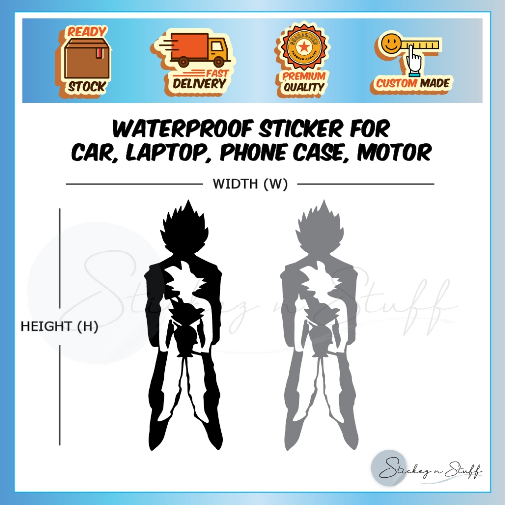 Dragon Ball Goku Z DBZ Kid Sticker reflective Z GT Son Super Saiyan ...