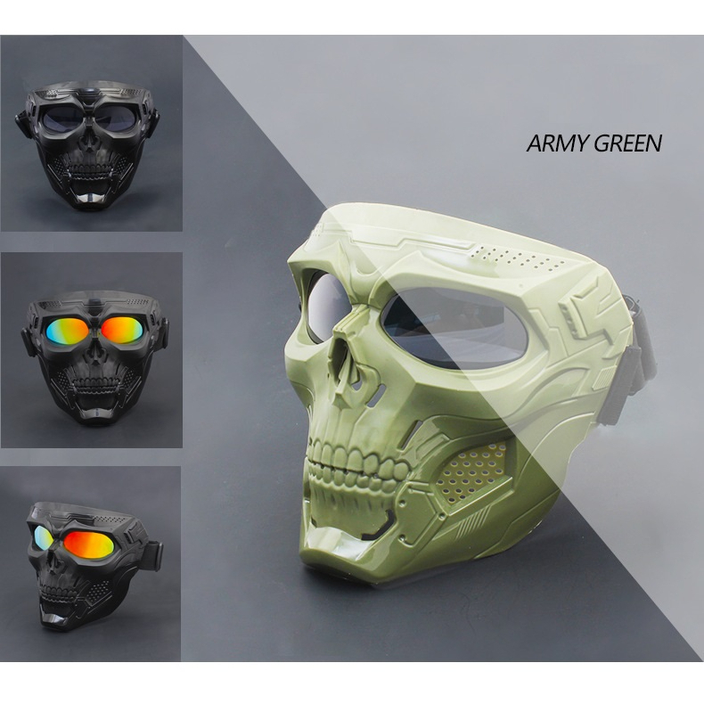 Skull Horror Helmet Mask Harley Goggles Mask Motorcycle Riding Paint ...