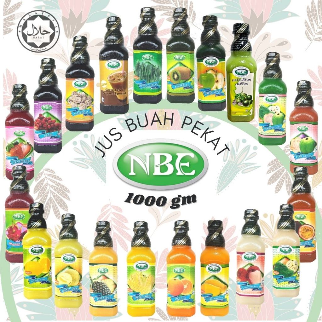 NBE - Jus Buah Pekat/ Fruit Juice Concentrate 1000gm (Kordial/Cordial ...
